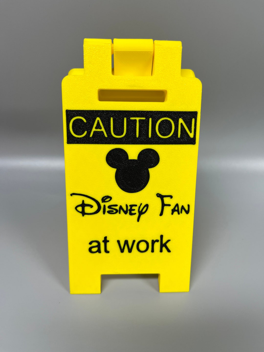 Colorful 3D Printed Caution Sign | 'caution Disney Fan at Work ...