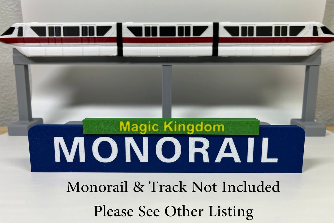 Monorail Sign With LED Lights, Interchangeable Epcot and Magic Kingdom ...