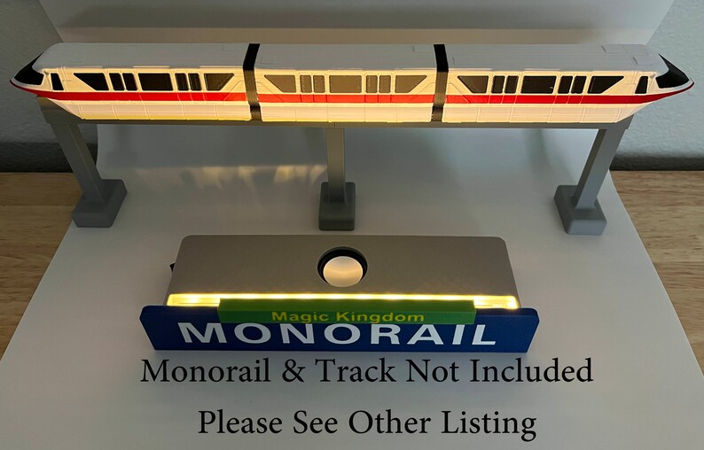 Monorail Sign With LED Lights, Interchangeable Epcot and Magic Kingdom ...