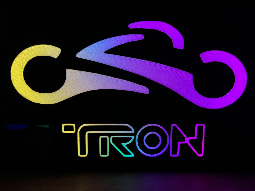 Tron Sign With Bluetooth Controlled RGB Lights and Rechargeable Battery ...