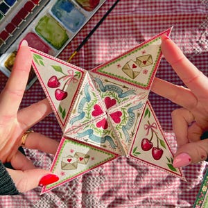 Victorian Valentine's Origami Love Token Puzzle Purse - Instant ...