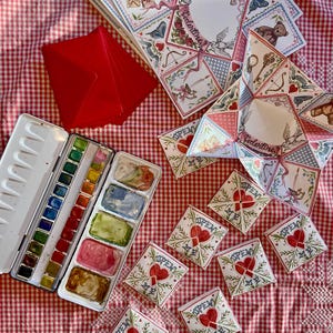 Victorian Valentine's Origami Love Token Puzzle Purse - Instant ...