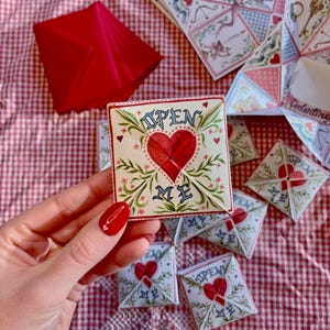 Victorian Valentine's Origami Love Token Puzzle Purse - Instant ...