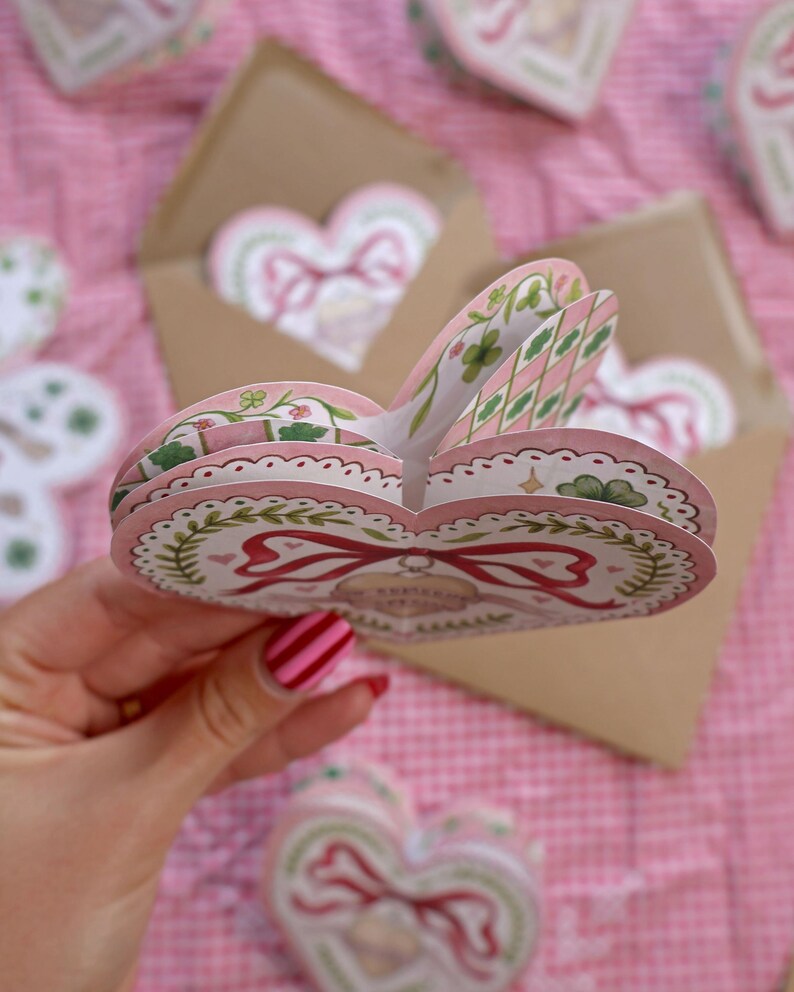 Victorian Heart Valentine Physical Hand Folded Origami Card - Etsy