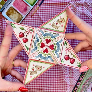 Victorian Valentine's Origami Love Token Puzzle Purse - Instant ...