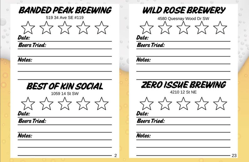 Explore Calgary Breweries – Printable Beer Tasting Passport & Craft ...