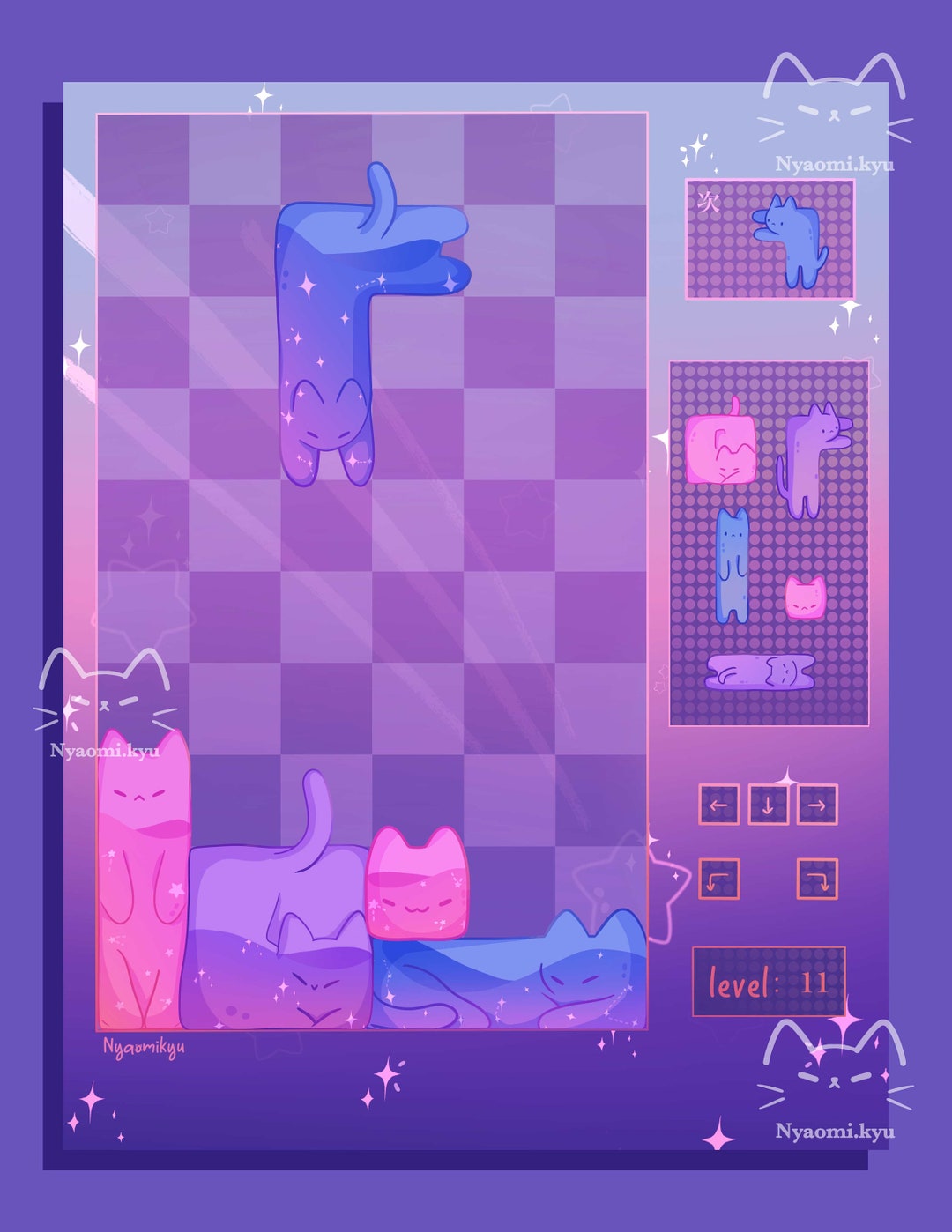 Jelly Cat Stacks Aesthetic Art Print- Large Art Print- Kawaii Cat ...