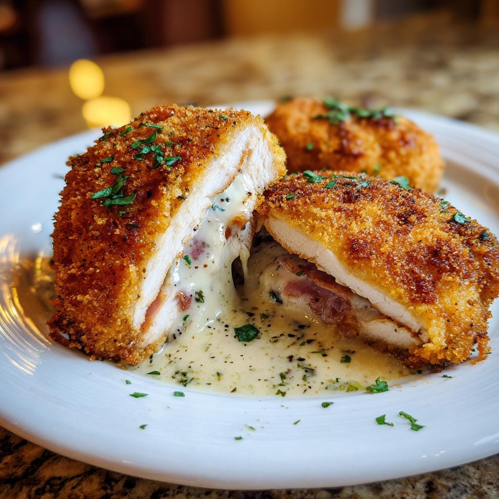 Classic Chicken Cordon Bleu Recipe – Crispy Ham & Swiss Stuffed Chicken ...