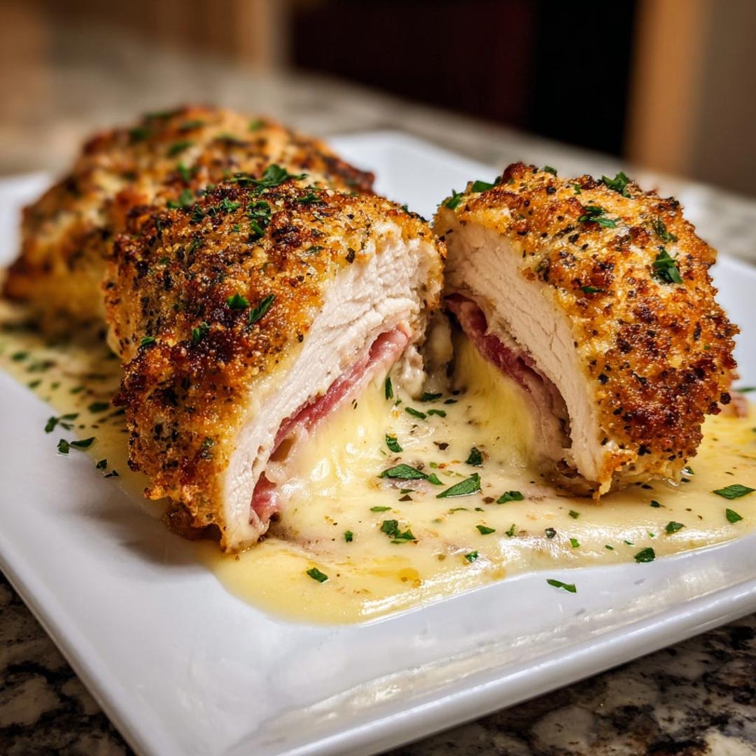 Classic Chicken Cordon Bleu Recipe – Crispy Ham & Swiss Stuffed Chicken ...