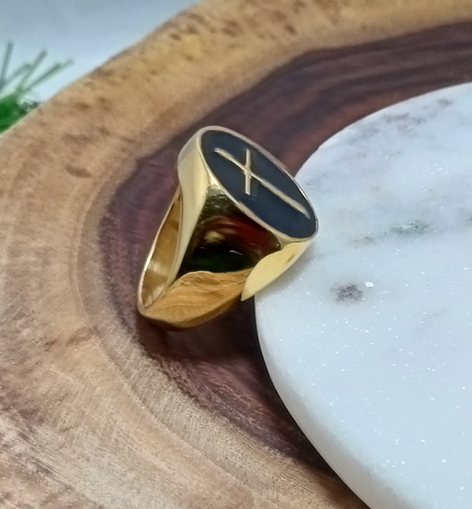 Cross Ring for Men Signet Ring 925 Silver Wide Band - Etsy