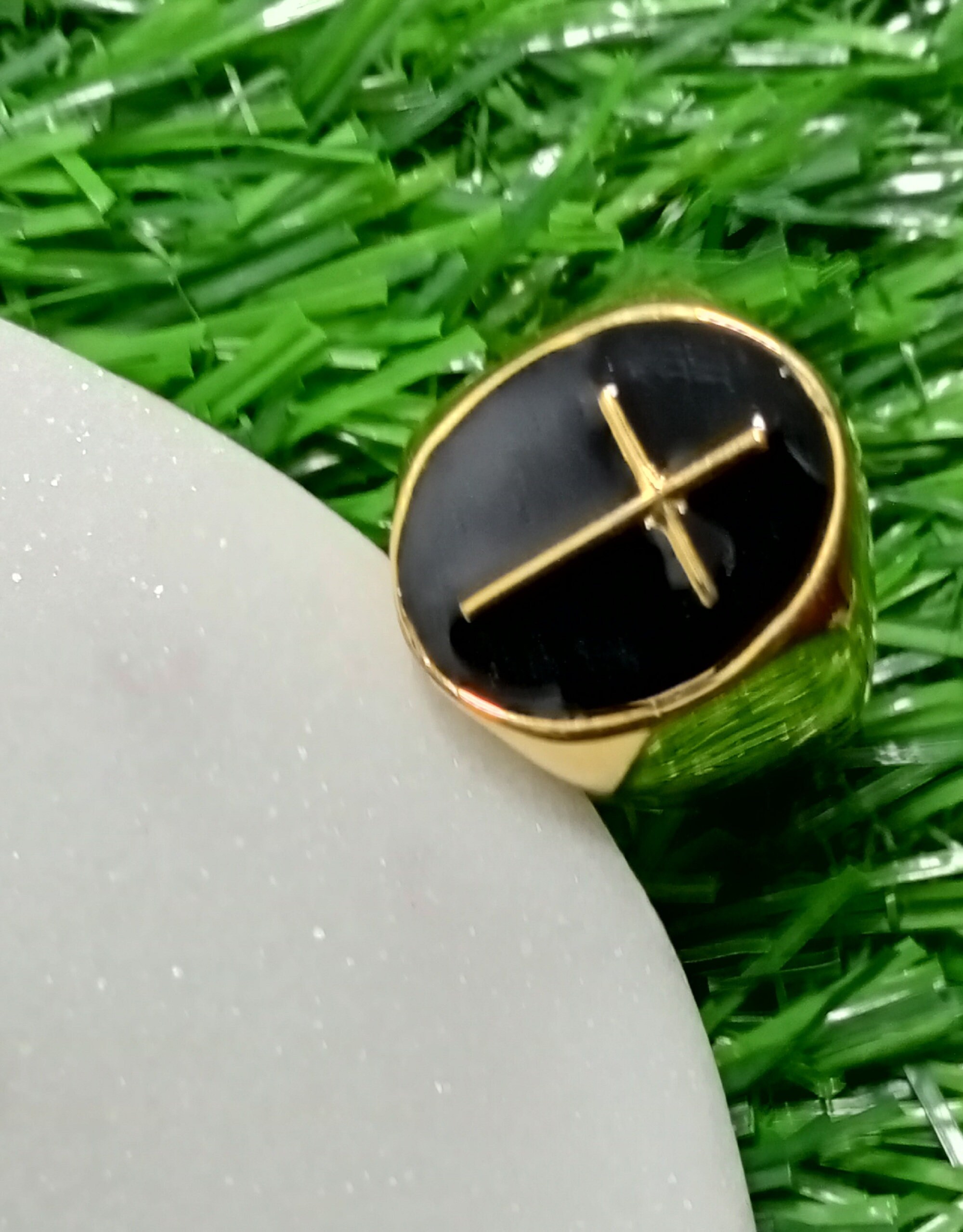 Cross Ring for Men, Signet Ring, 925 Silver, Wide Band, Christian Ring ...