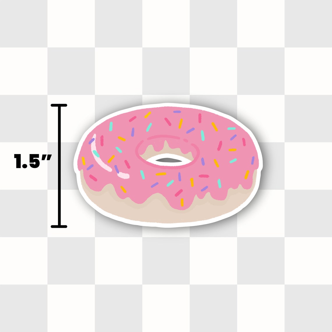Pink Donut Sticker | Waterproof Laminated Vinyl Decal - Etsy