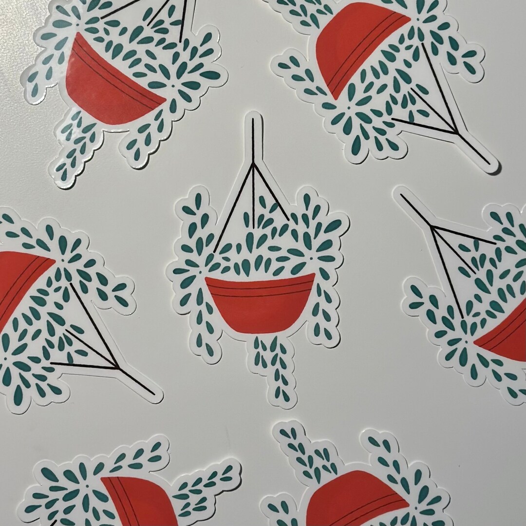Hanging Plant Sticker | Plant Sticker | Botanical Sticker | Cute ...