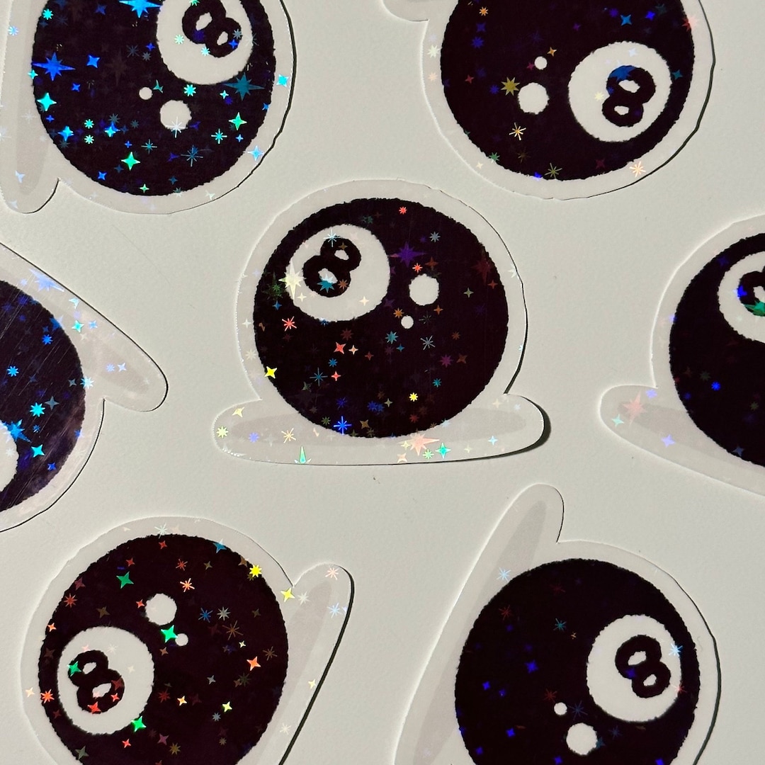 Eight Ball Sticker | Holographic OR Glossy Sticker | Cute Stickers ...