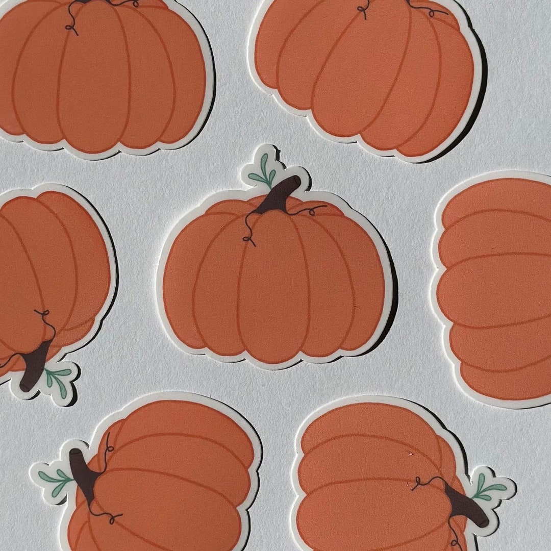 Cute Pumpkin Sticker | Halloween Sticker | Fall Aesthetic Sticker ...