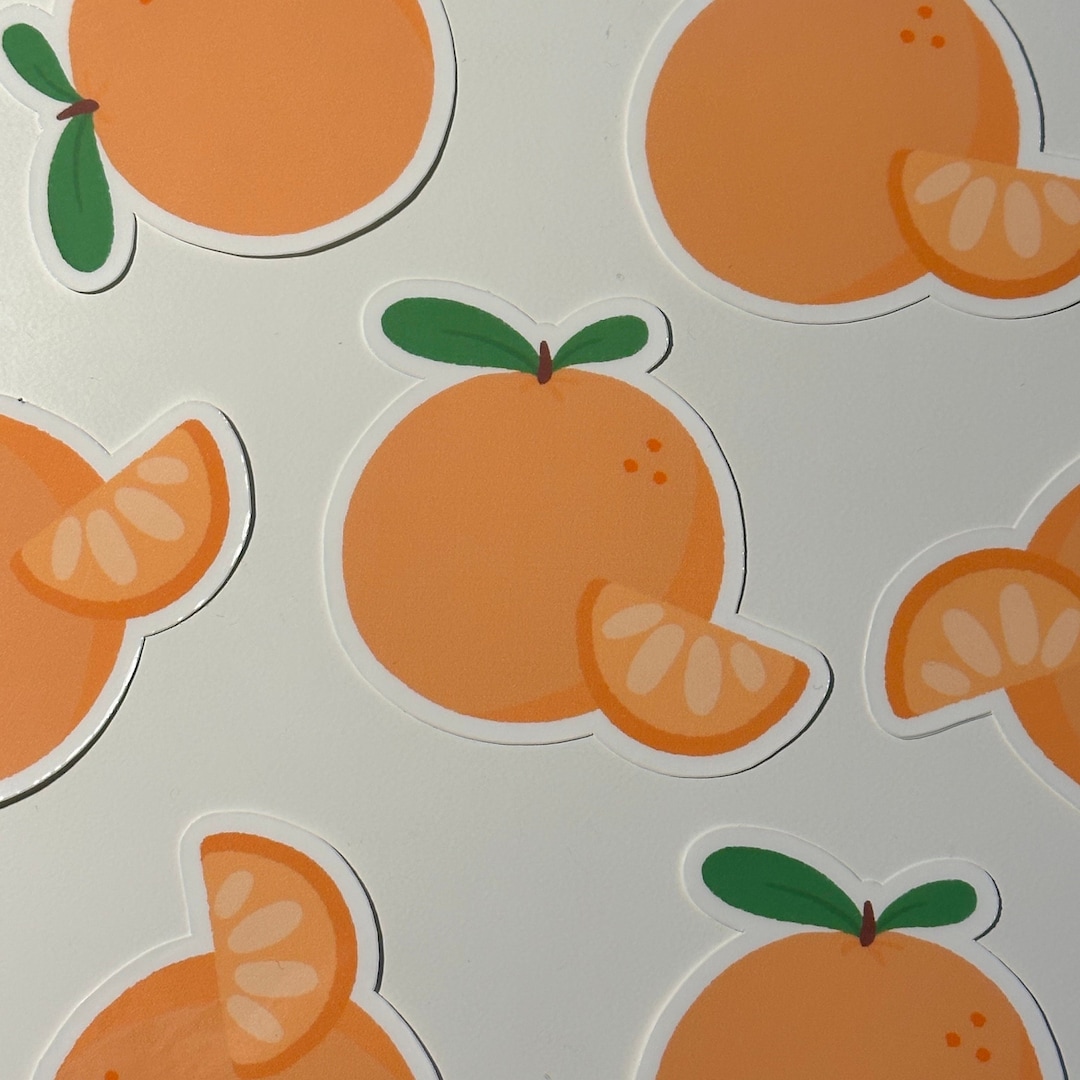 Orange Sticker Fruit Sticker Cute Stickers Laptop Sticker Water Bottle ...