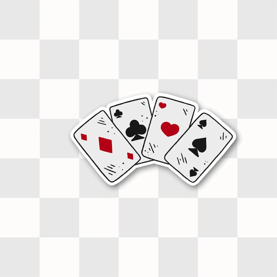 Playing Cards Sticker | Matte Waterproof Laptop Decal - Etsy