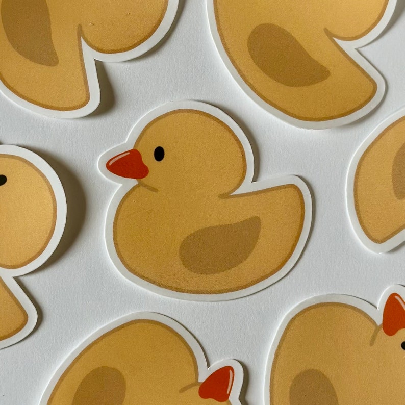 Waterproof Rubber Duck Sticker: Laminated Die-cut Toy - Etsy