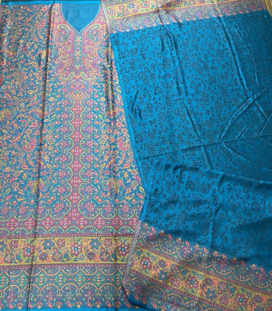 Kani Weave Warm Soft Suit Dress Fabrics Kashmiri Salwar Kameez Winter ...