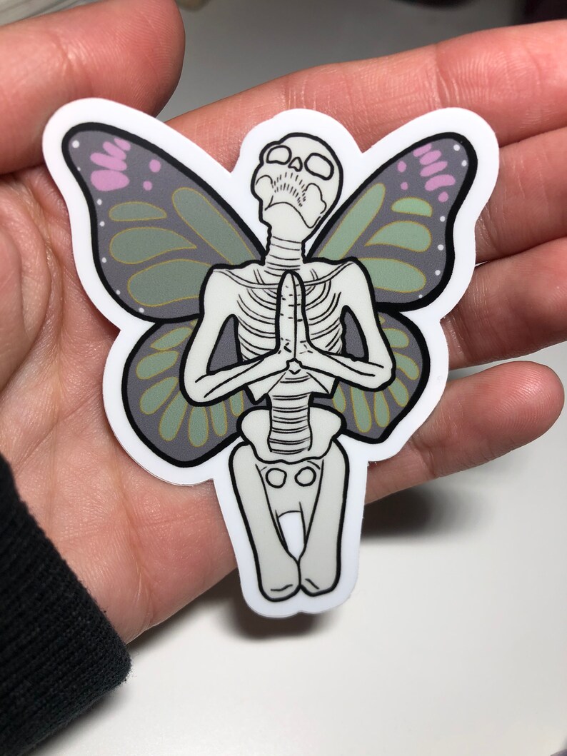 Praying Skeleton Die Cut Sticker; Halloween - Etsy