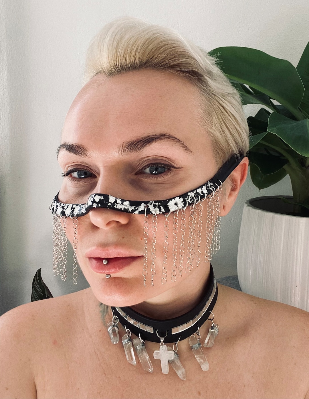 Face Mask. of Leather and Chains - Etsy