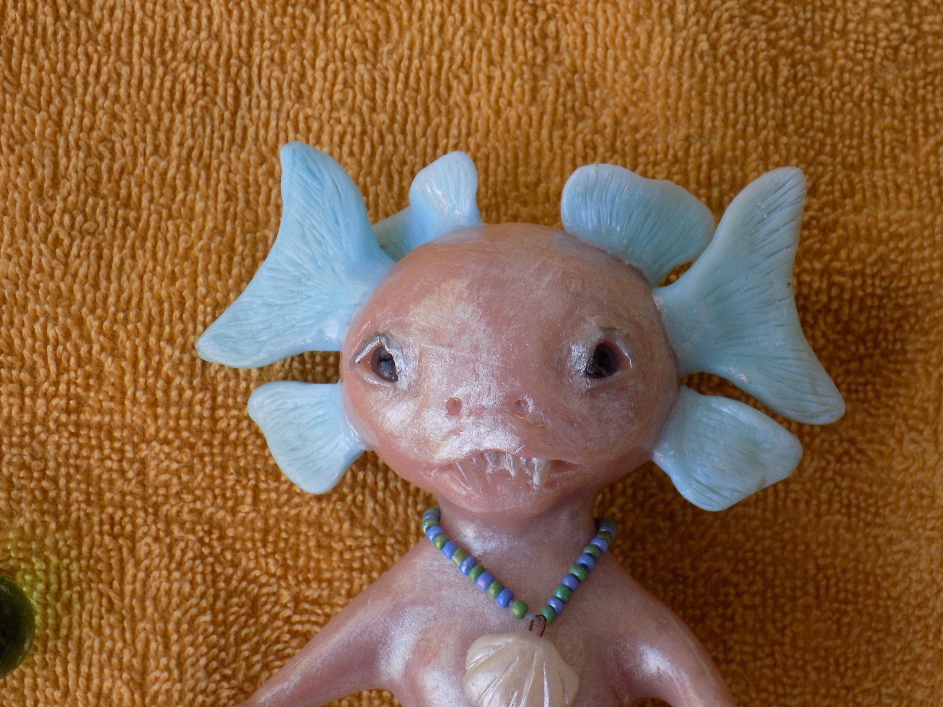 Dolls & Miniatures Axolotl mermaid mermaid art 6 polymer clay figurine ...