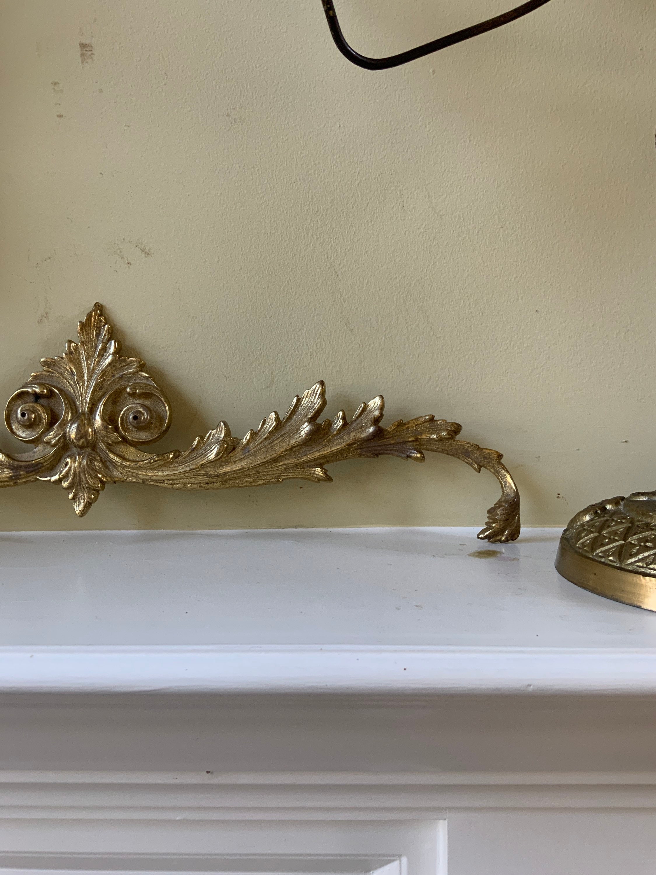 Vintage French Brass Pediment Wall Plaque With Scolling Overdoor - Etsy