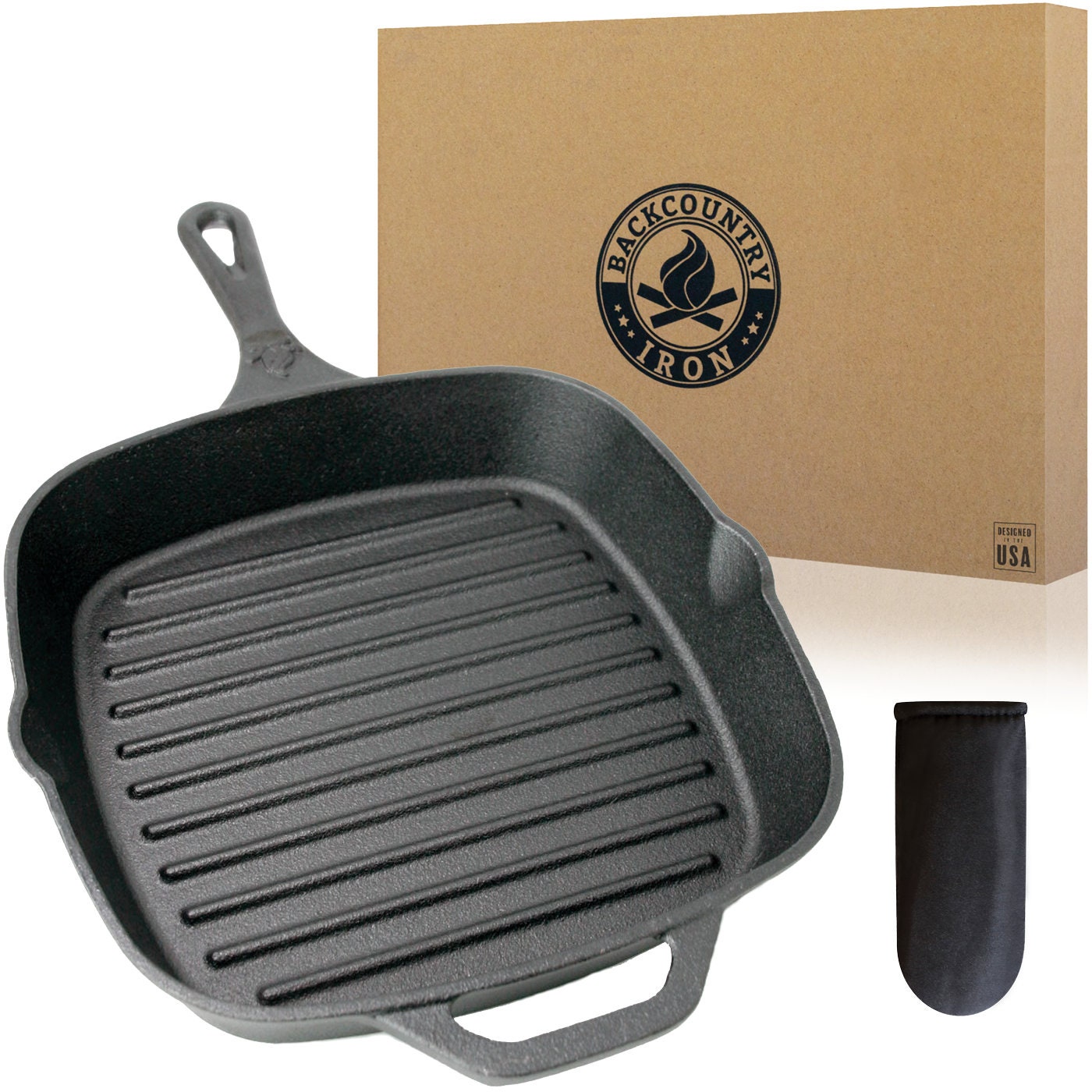 Backcountry Iron Square Grill Pan Pre-seasoned Cast Iron - Etsy