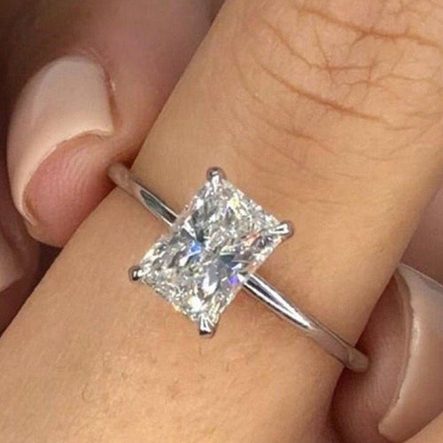 Radiant Cut Diamond Engagement Ring 2.5 CT Radiant Cut - Etsy