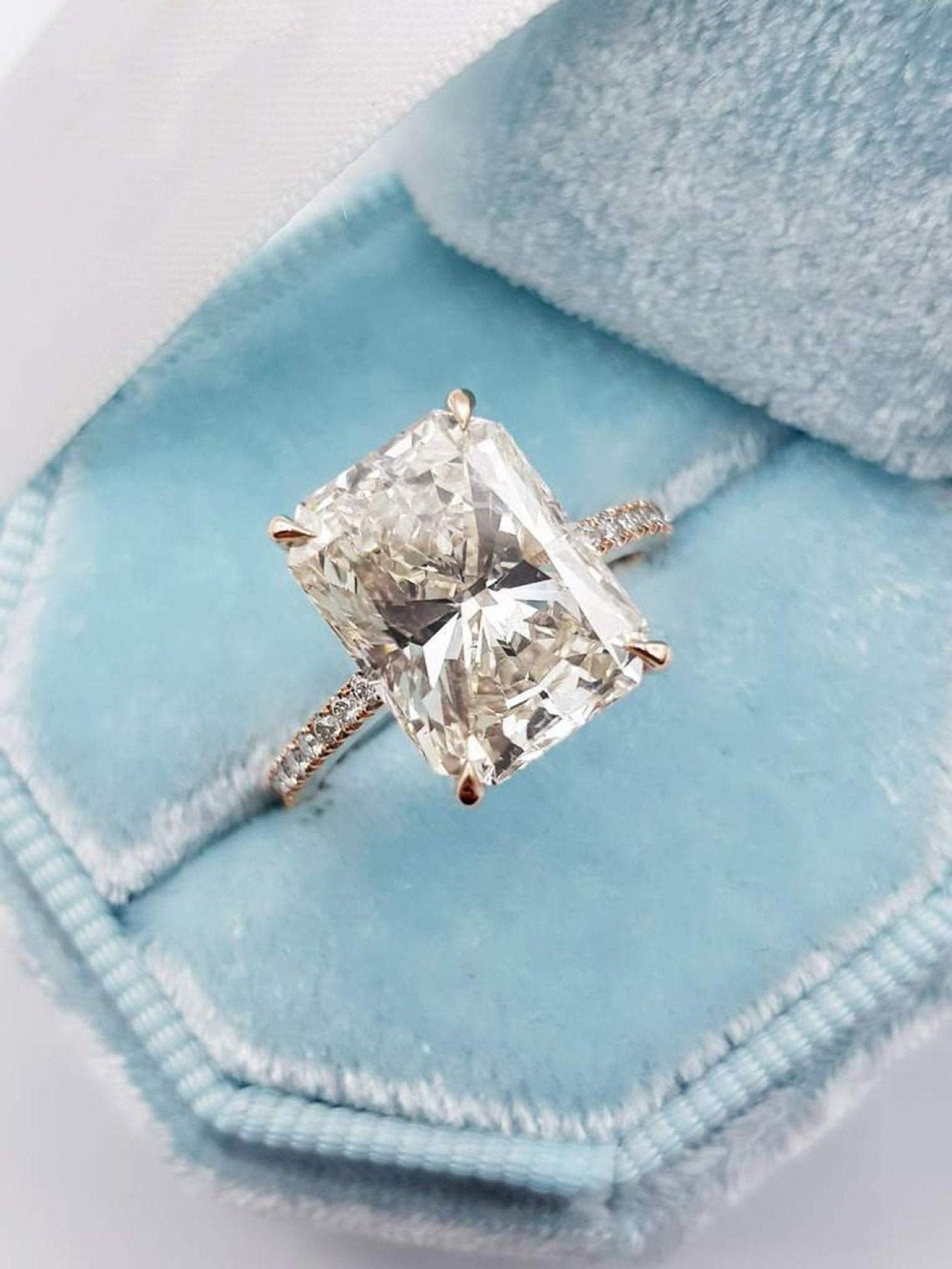 Radiant Cut Moissanite Engagement Ring Radiant Cut Anniversary | Etsy