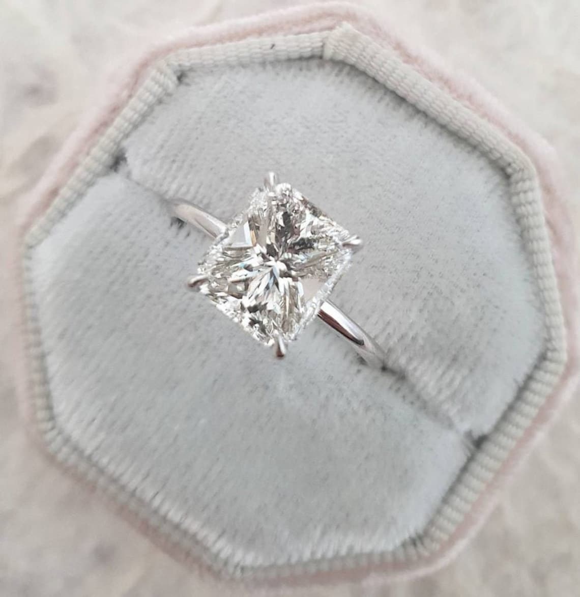 Radiant Cut Diamond Engagement Ring 2.5 CT Radiant Cut - Etsy