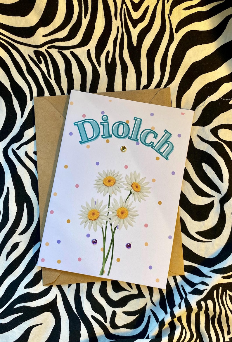 Cerdyn Diolch / Welsh ‘thank You’ Card. Can Be Personalised. A5 Size ...