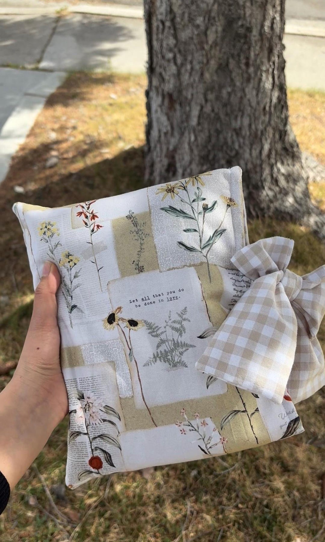 1 Corinthians, Patchwork Fabric, Floral Design Fabric Book Bible Cover ...