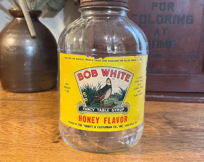 Vintage Bob White Table Syrup Jar With Lid - Etsy