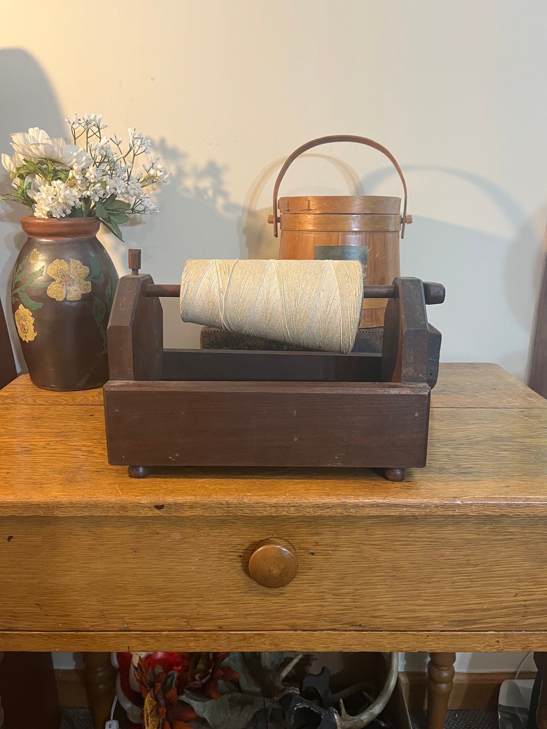 Antique Wooden Yarn / Twine Roller - Etsy