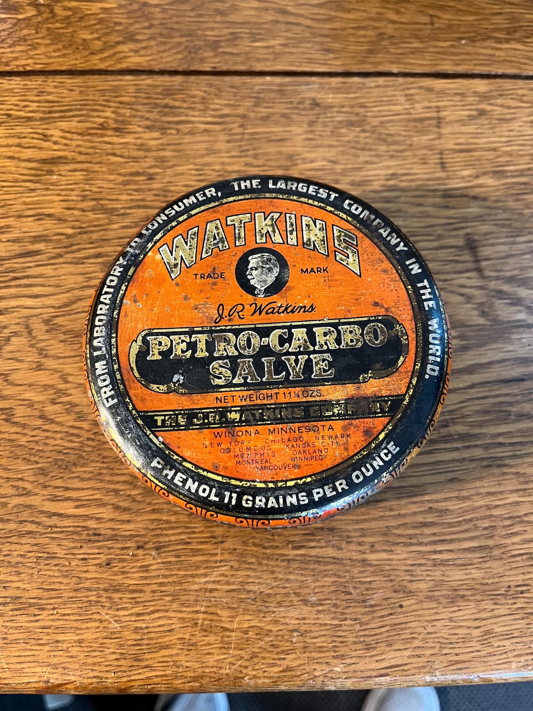 Vintage Watkins Petro - Carbo Salve Tin - Etsy