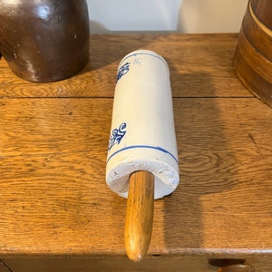 Antique Blue and White Stoneware Rolling Pin - Etsy