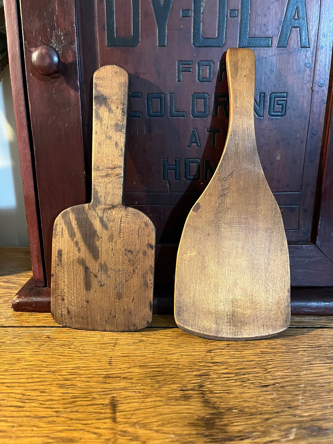 2 Antique Wooden Butter Paddles - Etsy
