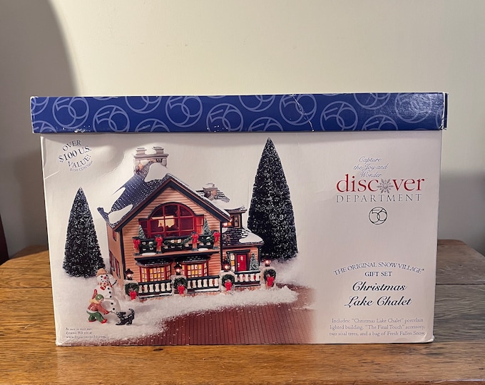 Department 56 Original Snow Village Gift Set , Christmas Lake Chalet - Etsy