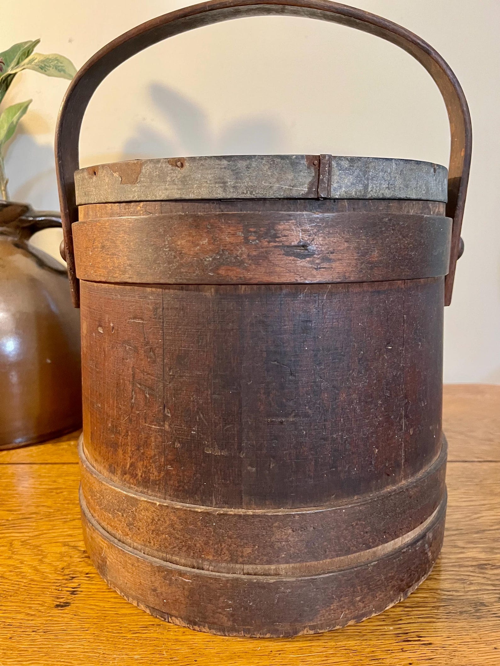 Antique Wooden Firkin With Tin Strap Lid ( 1858 ) - Etsy