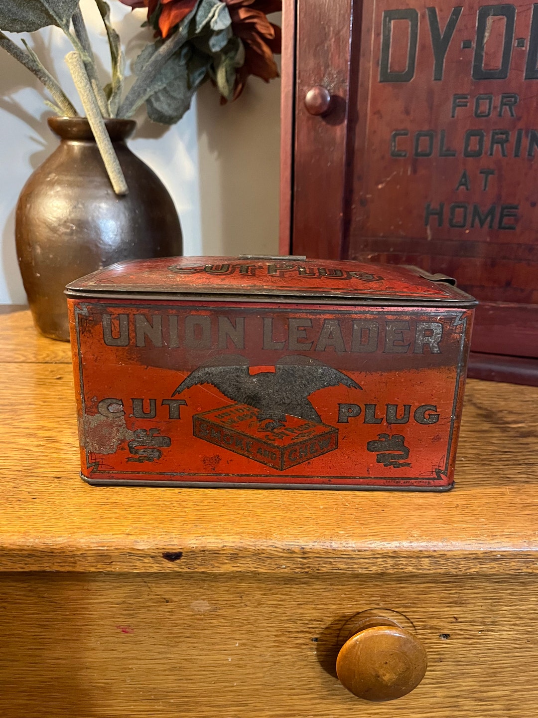 Antique Union Leader Cut Plug Tobacco Tin - Etsy