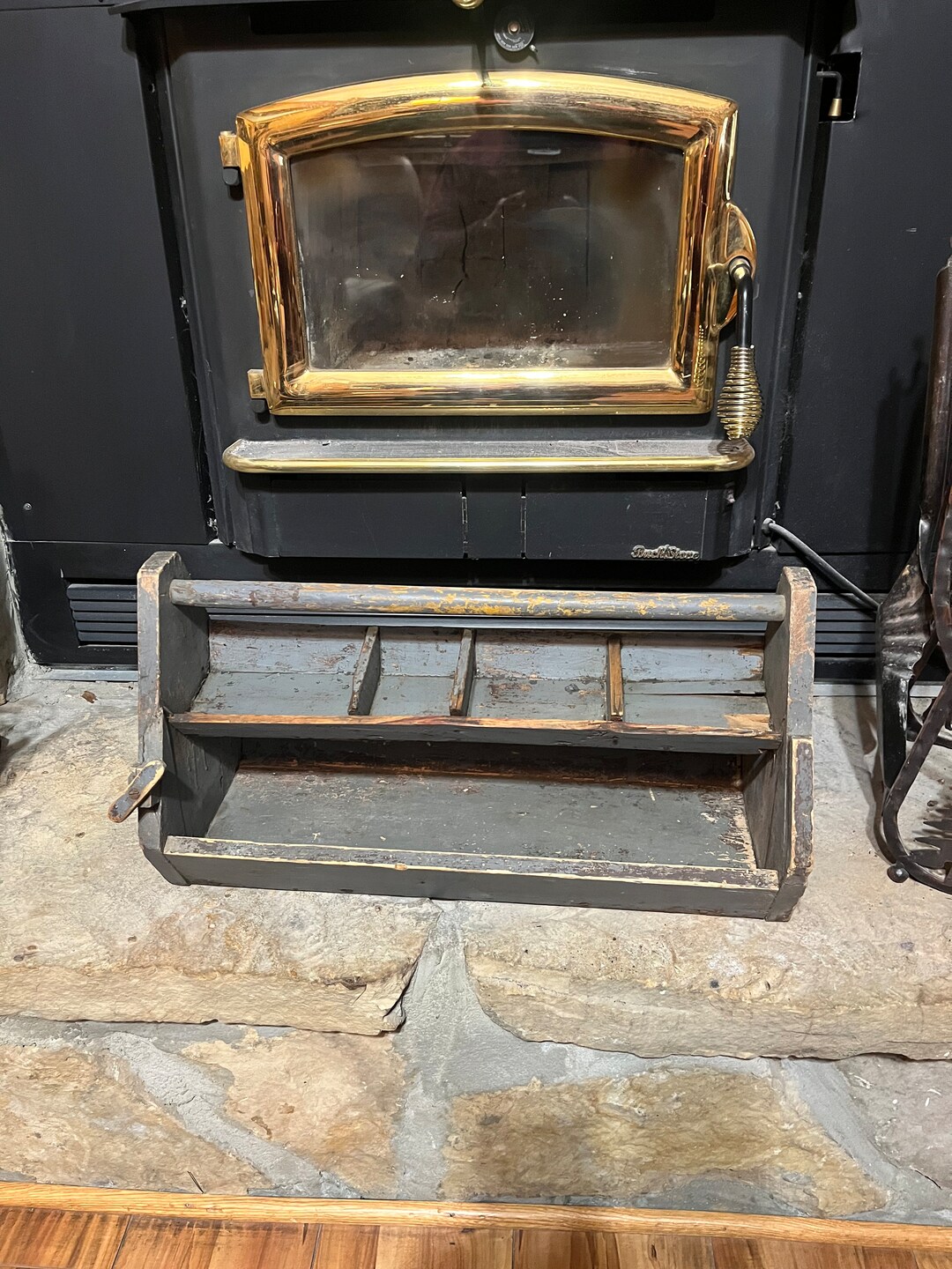 Antique Gray Painted Wooden Tool Carrier ( Free Shipping ) - Etsy