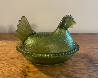 Green Hen on Nest - Etsy
