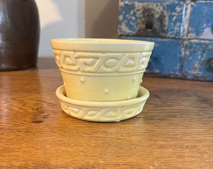 Vintage Small Yellow Greek Key Design Mccoy Planter - Etsy