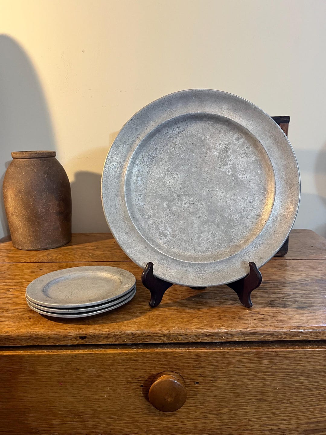 Set of 4 Antique Pewter Plates ( York Metal ) - Etsy