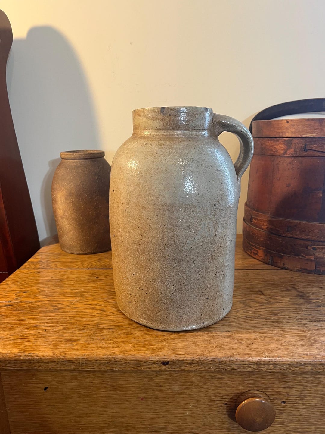 Antique Gray Stoneware Storage Crock - Etsy