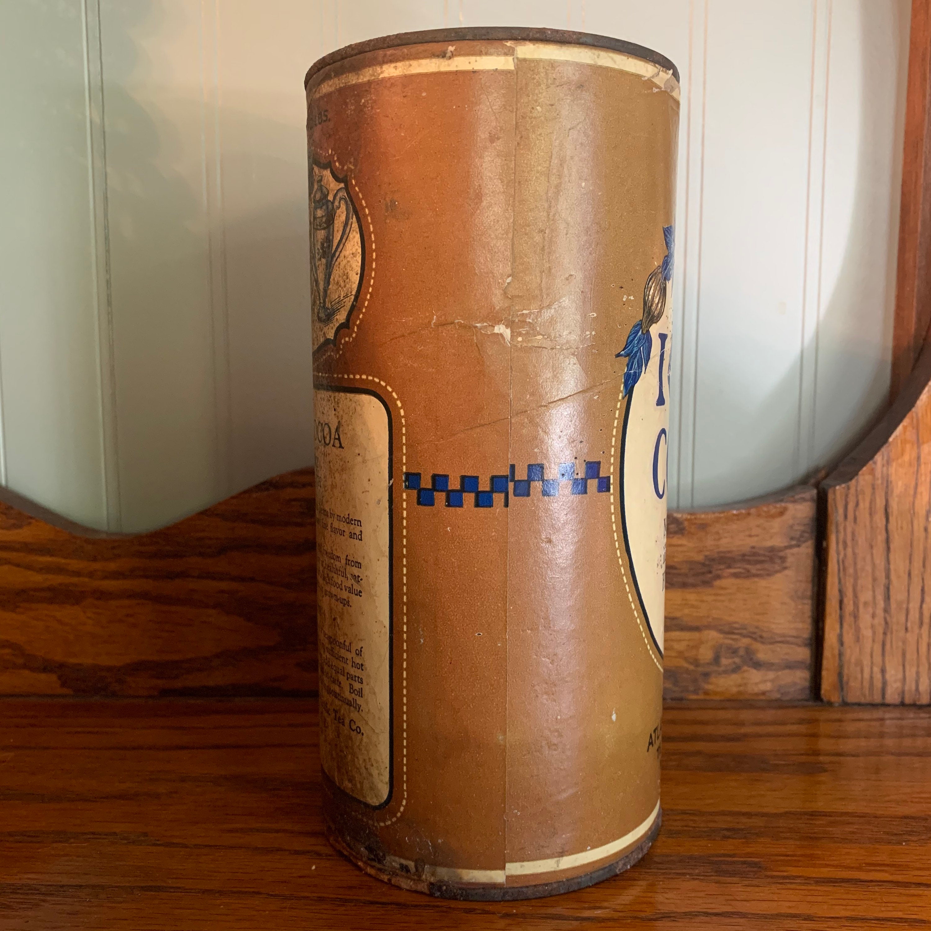 Vintage/antique Kitchen Tin Iona Coco Tin With Paper - Etsy