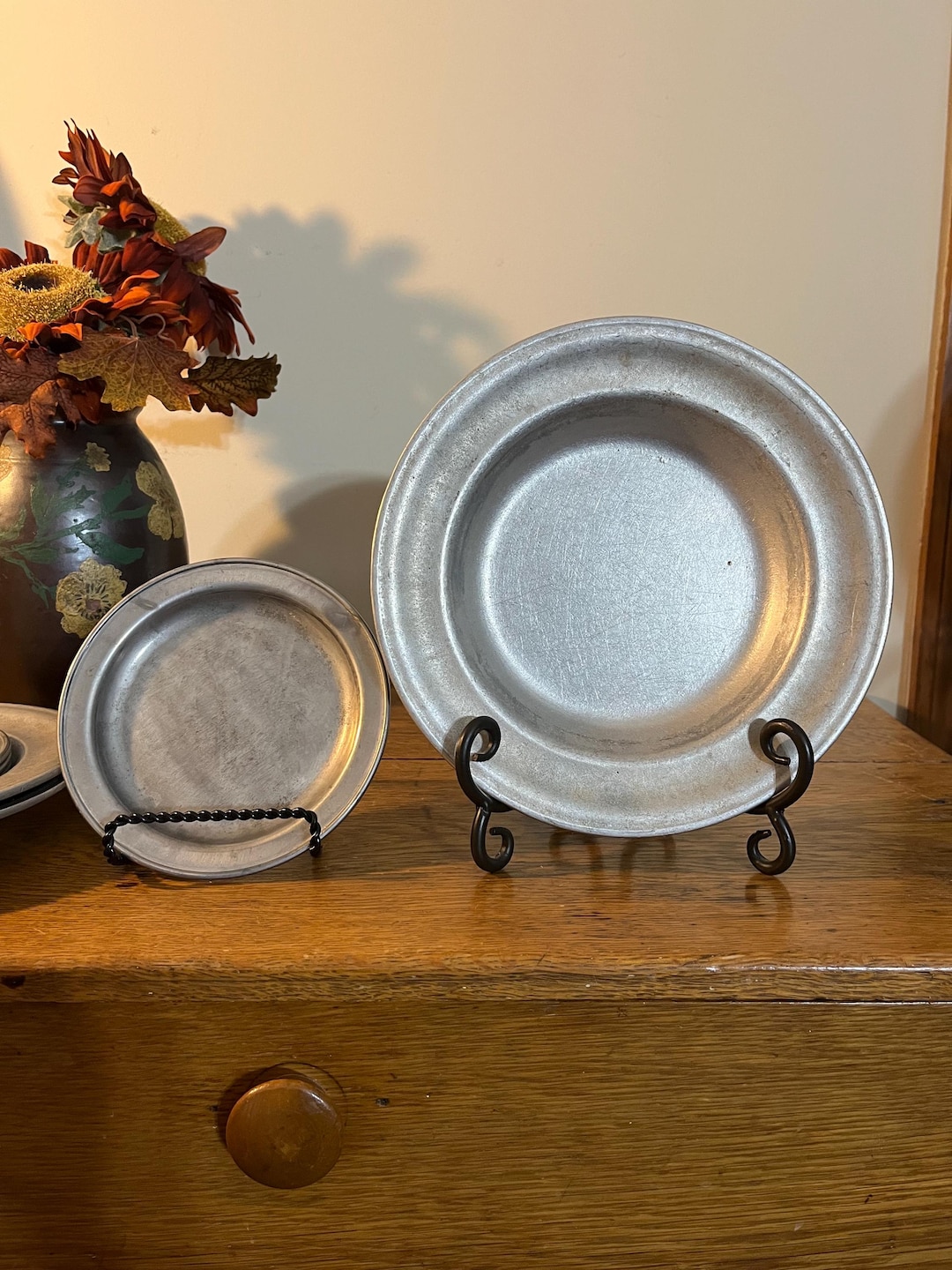 Vintage Pewter Plates ( Three 9 Inch Plates and Four 6 Inch Plates ) - Etsy