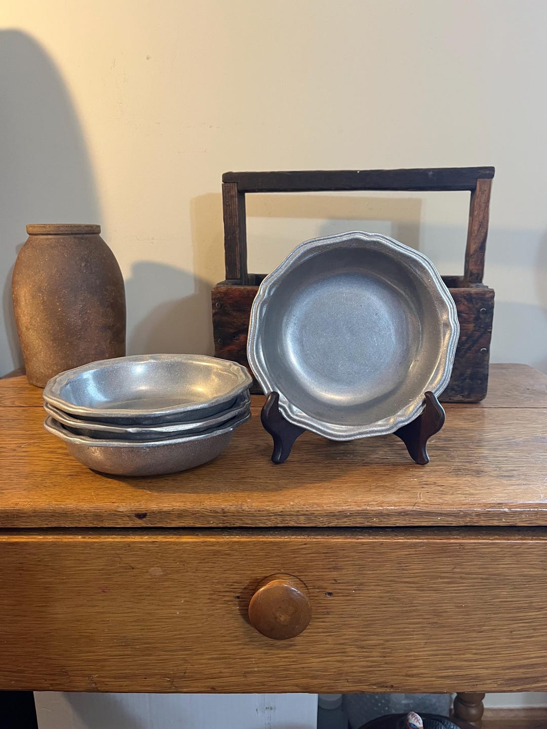 Set of 4 Vintage Matching Pewter Bowls - Etsy