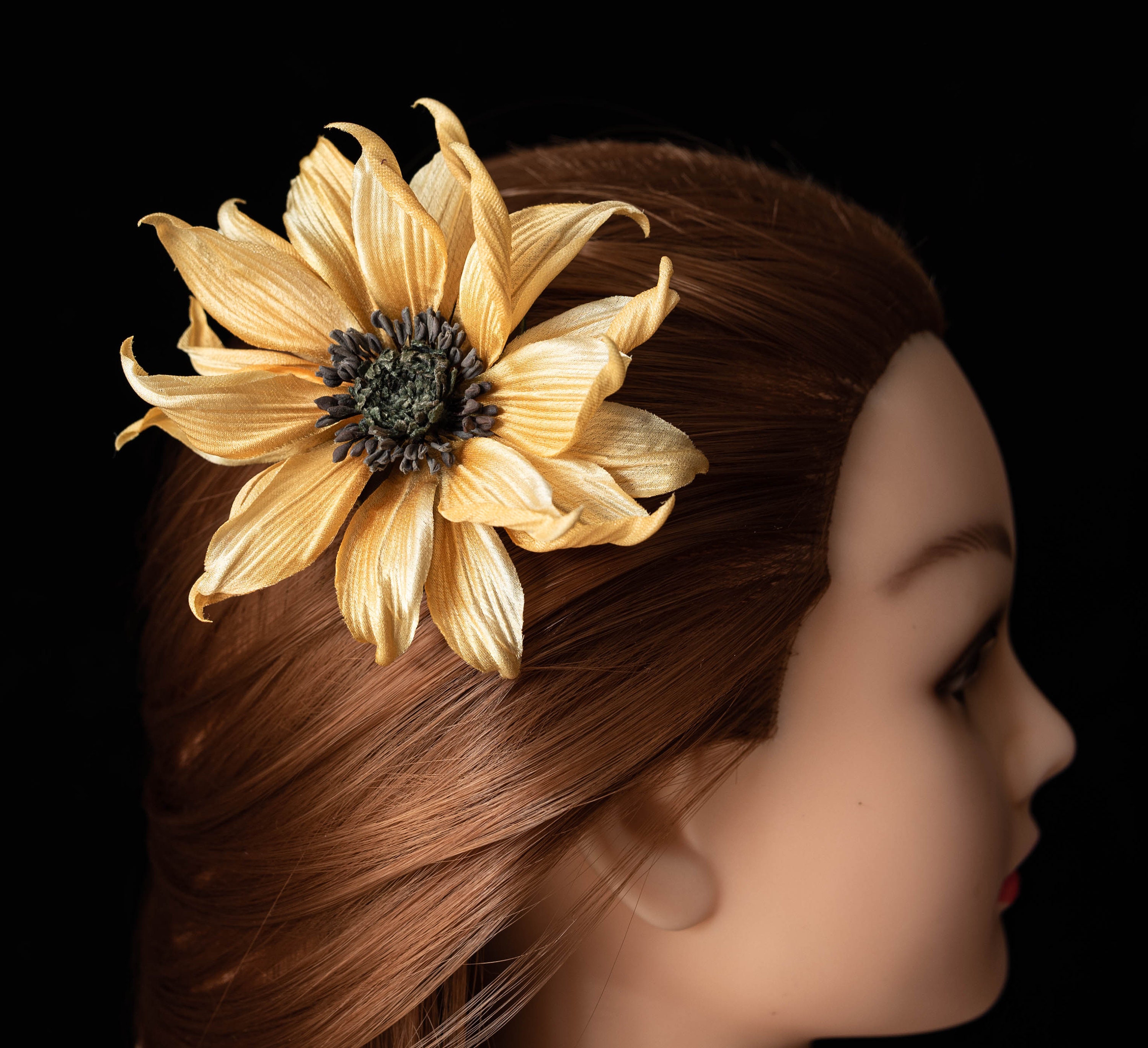 Sunflower Wedding • Floral Headpiece • Sunflower Brooch - Etsy